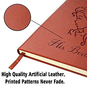 LBWCER Beauty and the Beast Leather Notebook Animated Movie Inspired Gifts Inspirational gifts for TV Movie fans Valentine's Day Gifts (Beauty)