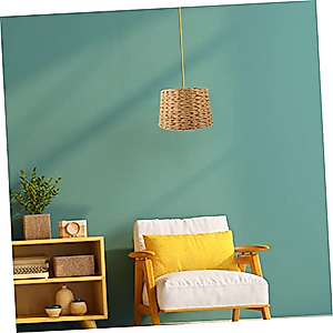 DELURA Woven Lampshade Lampshades for Floor Lamps Vintage Lantern Rustic Pendant Lighting Lamp Replacement Shade Hanging Lights Lampshades Rustic Lamp Shade Country Lamp Shades to Weave/653