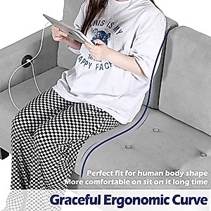 STHOUYN Comfy Loveseat Sofa Small Grey Couch Small Spaces, Small Love Seat Bedroom, Mid Century Modern Couches Living Room Dorm Office, 2 Seater Tufted Sofas, 57”W (Light Grey (Love seat))