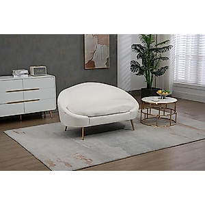 ZOBIDO Velvet Couch Modern Loveseat Sofa Twin Size Contemporary Sofas Upholstered Couch with Contemporary Velvet Upholstered Sofa Couch for Living Room and Bedroom(White)