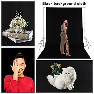 CIPAZEE Black Backdrop Photo Background - 8x10FT Backdrop Photography Background Screen for Video Recording Photoshoot Picture Photography