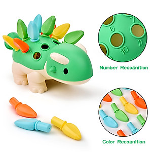 BAHIAKLO Baby Dinosaur Montessori Toy, 6 12 9 18 Months Old Toddler Learning Toy, Development Fine Motor Sensory Toy, Baby Gifts for 1 2 One Two Year Old Baby Boy Girl