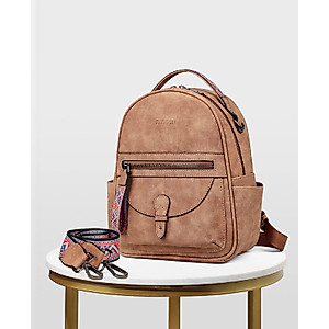 FADEON Mini Backpack Purse for Women, Designer Leather Cute Roomly Small Backpacks, Ladies Shoulder Backpack Fashion Handbag