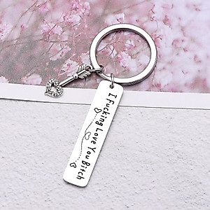 I Fucking Love You Bitch Keychain for Best Friend Keychain Best Friend Christmas Gift for Sister Keychain Wife Gift BFF Gift Cousin Gift Friendship Gift Girlfriend Birthday Gift for Bestie Keychain