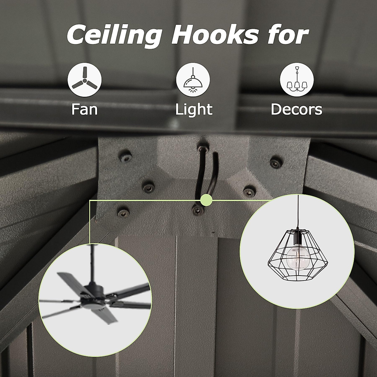 Domi 10' x 10' Hardtop Gazebo Outdoor Metal Gazebo with Galvanized Steel Double Roof Canopy, Curtains and Netting for Patio, Backyard, Deck, Lawn, Grey