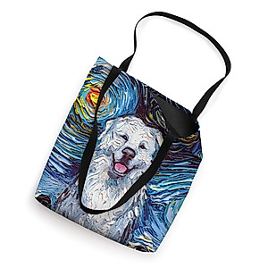 Great Pyrenees Full Version Starry Night Dog Art by Aja Tote Bag