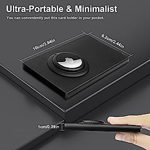 AirTag Card Holder Wallet with AirTag Holder, Pop Up Wallet RFID Blocking Slim Metal Bank Credit Card Case Holds 5 Cards (Yellow)