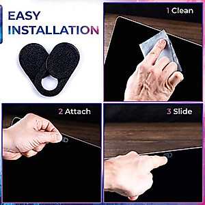 LoveAndCables Webcam Covers Laptop Camera Cover Slide. Privacy Protector for Laptop, Tablet, iPаd, MаcBook, iPhоnе 8/7/6 Plus, iMас, Smartphone, Protection from Dust and Dirt. [8 pcs], Black (123)