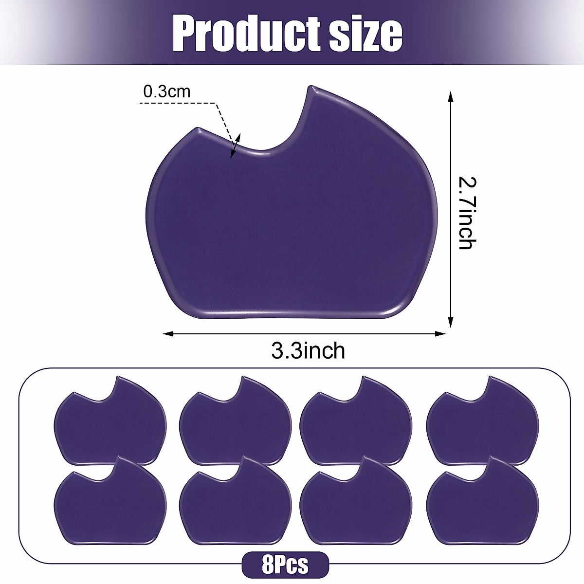 Vabean 8 Pcs Foot Pads for Dancer Forefoot Cushion Pads Metatarsal Foot Pads Gel Pads for Ball of Foot for Relieve Stress Foot Care, Purple