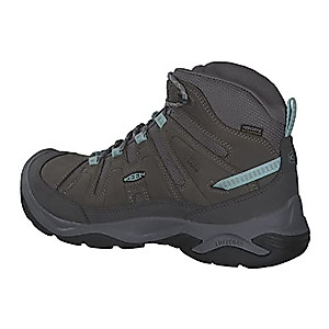 KEEN Women's Circadia Mid Height Comfortable Waterproof Hiking Boots, Steel Grey/Cloud Blue, 8.5