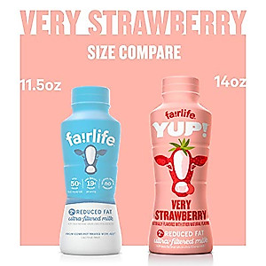 fairlife YUP! Low Fat, Ultra-Filtered Milk, Very Strawberry Flavor, All Natural Flavors (Packaging May Vary), 14 Fl Oz (Pac-k of 12)