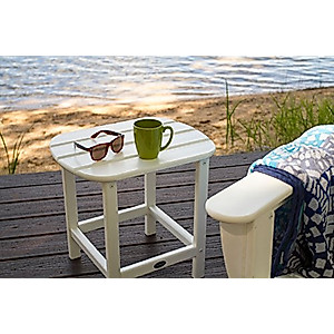 POLYWOOD R100WH Presidential Rocking Chair, White & SBT18WH South Beach 18" Outdoor Side Table, White