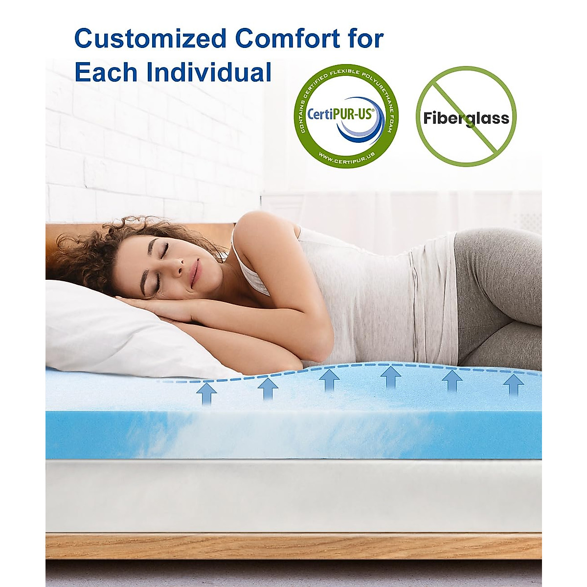 BedStory 3 inch Memory Foam Mattress Topper King, Cooling Gel Mattress Topper, Memory Foam Bed Topper, Soft Foam Topper Mattress Pad for Back Pain, Pressure Relieve, CertiPUR-US