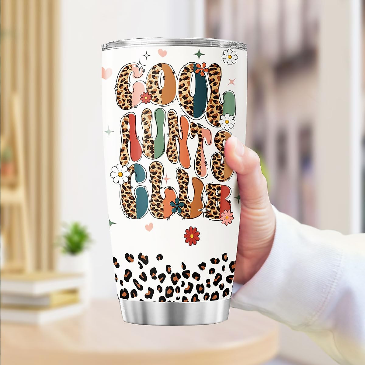 HUBUPU Cheetah Auntie Print Leopard, Aunt Gifts, Tumbler 20 Oz With Lid And Straw, Cool Aunt Club Nutrition Facts