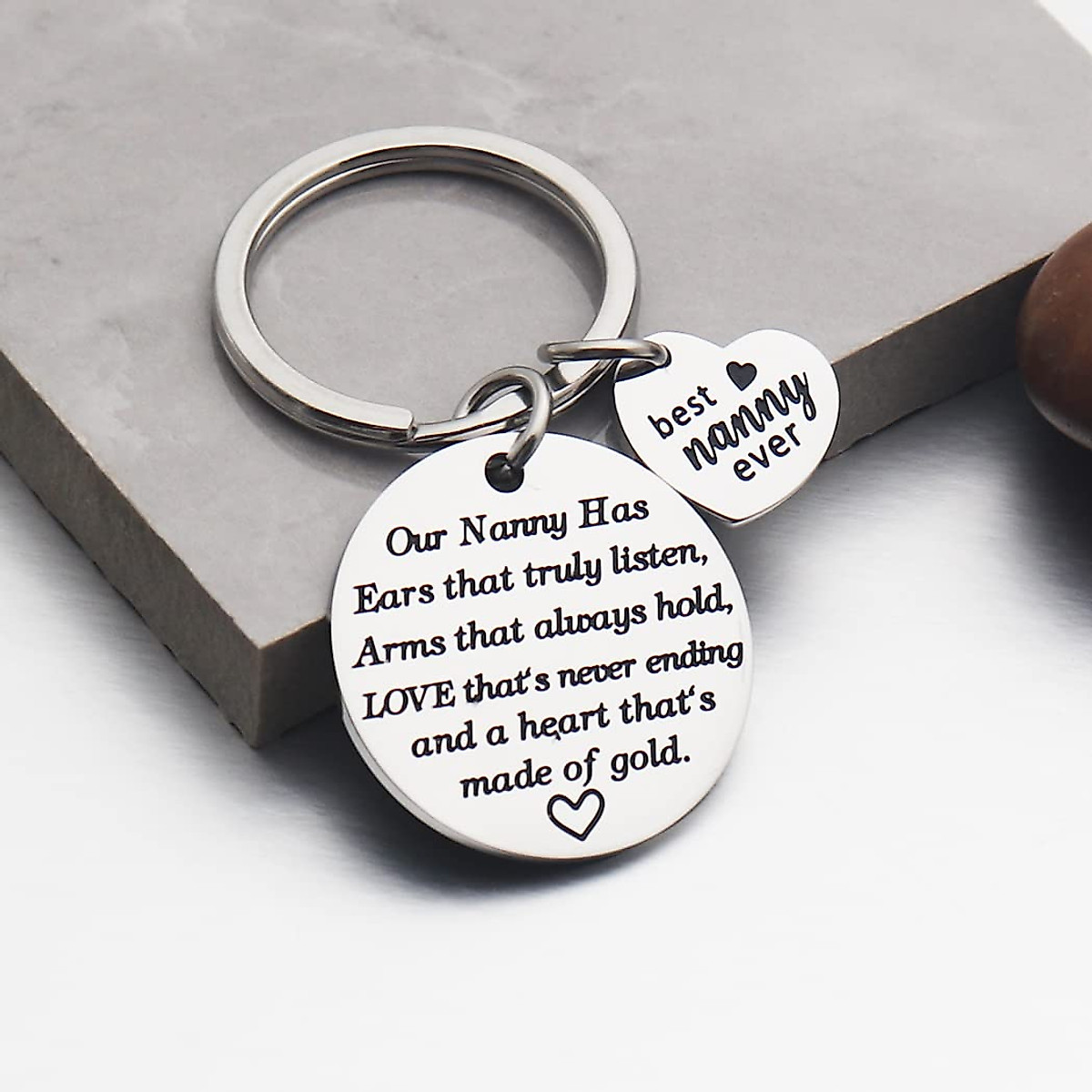 Ankiyabe Nanny Gift Keychain Thank You Gift for Nanny Child Care Gift Babysitter Gift Nanny Appreciation (Our Nanny Has Ears that Truly Listen)