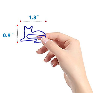 78 Pcs Adorable Cat Animal Shaped Paper Memo Clips Bookmark Assorted Colors in Gift Box for Students, Kids, Teachers