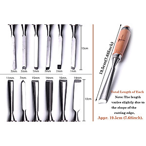 ATOPLEE 12pcs Wood Carving Chisel Set for Woodworking, Professional Wood Gouge Tools with Box and Roll Up Bags for Carpenter Craftsman Gift in Most Wood Carving Project