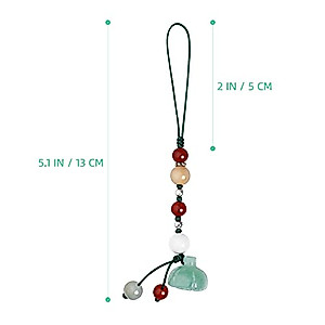 Hemobllo Cell Phone Strap Jade Phone Charm Key Agate Chain Car Key Hanging Pendants Decor for Car Phone Fan Clothing Decor Green