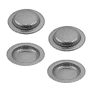 Yinpecly 110x80mm Dia Kitchen Sink Strainer Stainless Steel Mesh Drain Stopper, Perfect for Kitchen Sink, Bathroom Bathtub, Floor Drain, Balcony Drain Hole, All-Hole 4Pcs