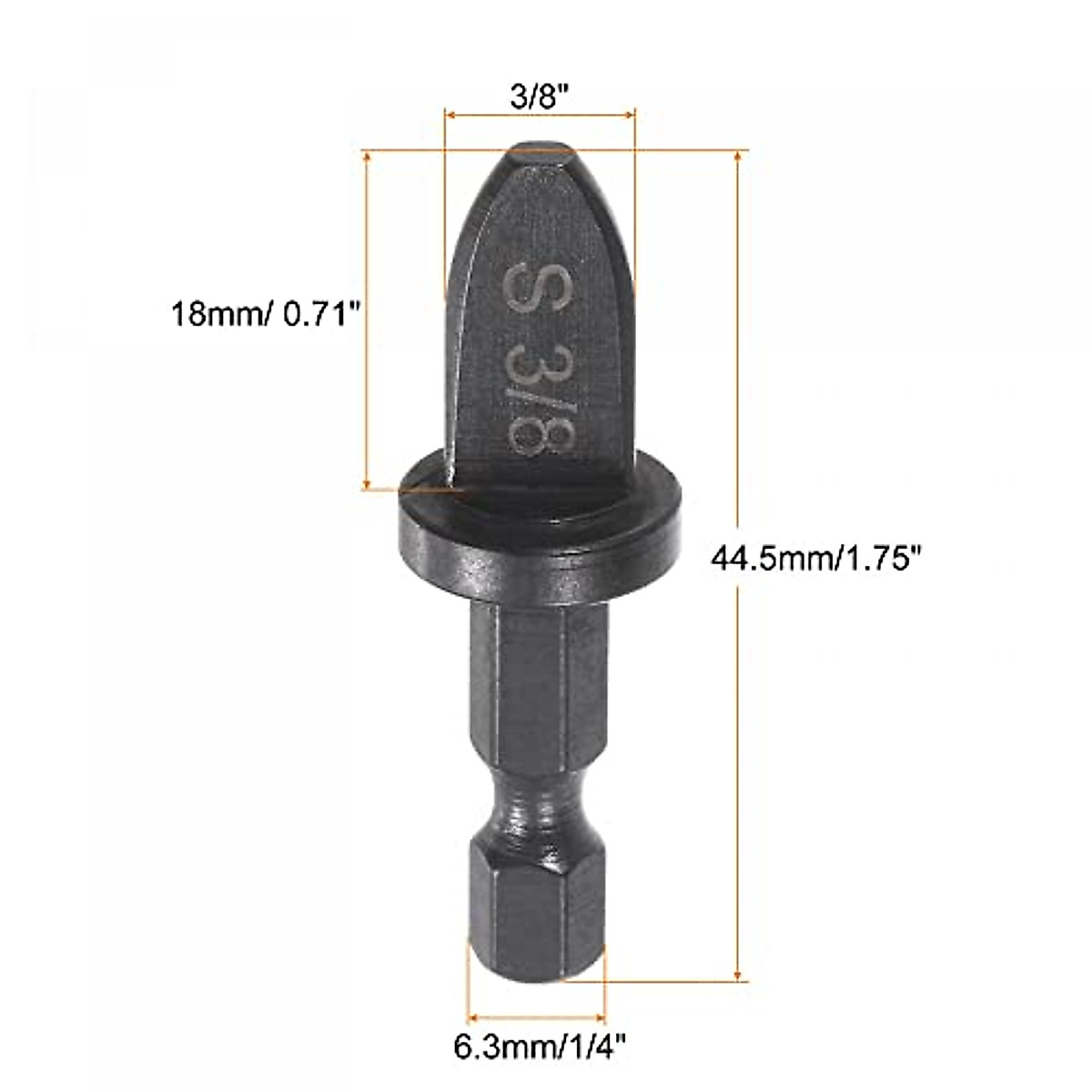 uxcell 3/8" Swaging Tool Drill 1/4" Hex Handle Repairing Flaring Tool for Air Conditioning Copper Aluminum Pipe