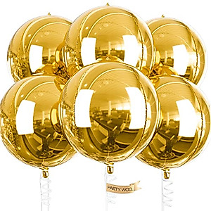 PartyWoo Mardi Gras Decorations set and Gold Foil Balloons 6 pcs