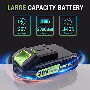 Aoetree 20V 2.0 Ah Battery Only AT-9028 Cordless Leaf Blower - Rechargeable Replacement Battery Only (Charger Not Included)