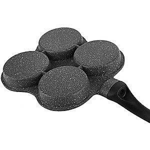 Ymiko 4-Cup Aluminum Egg Frying Pan, Non-Stick, Electric Stovetop Compatible, 18/8 Stainless Steel