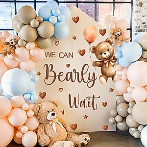 Baby Shower Sign Decorations Decal We Can Bearly Wait Sign for Backdrop Gender Reveal Party Decoration for Balloon Arch Boy or Girl Sticker Baby Bear Welcome Signs for Pregnancy Party Photo Background