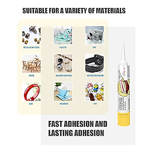 50pcs Vial Convenient Super Glue, AUMUKA All Purpose Adhesive,Instant bonding for bonding Glass, Leather, Metal, Wood, Plastic, Silicone, Rubber - 1.5g/pc