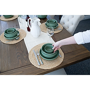 Elanze Designs Bistro Glossy Ceramic 4 inch Cute and Small Dessert Bowls Set of 4 - Perfect for Everyday uses from Snacks, Ice Cream, Candy and Treats, Sage Green