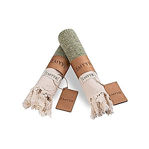 Emyyr Hand Towels for Bathroom - Kitchen - Set of 2 -0 Cotton - Pre Washed, Quick Dry, Soft, 17x37' - Decorative Hand Towel - Hand Towels for Bathroom Clearance, Bath, Face, Tea Towels 01 (Green1)