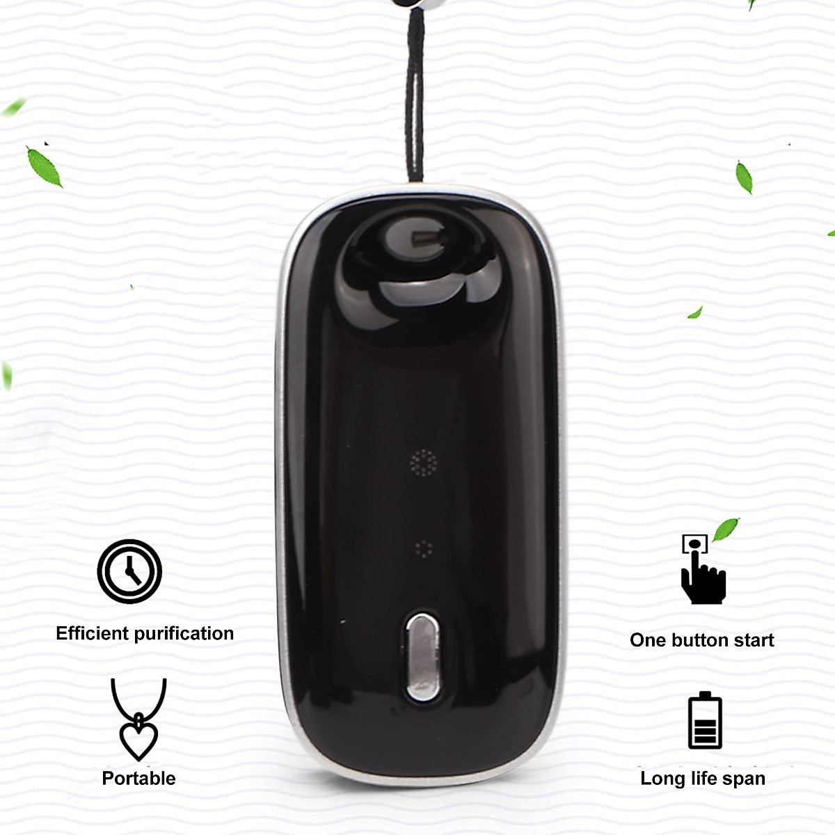 Wearable Air Necklace, Rechargeable Mini Low Noise Air Purifiers, Portable Travel Size Negative Ion Air Cleaner for Adults and Kids, Home Travel, Running, Fitness (1#)