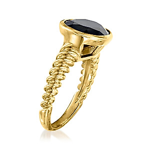 Ross-Simons Black Onyx Ring in 18kt Gold Over Sterling. Size 8