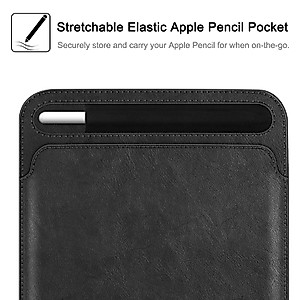 Fintie Sleeve with Pencil Holder for iPad Air 11 & Air 5/4, iPad 10th Gen / 9th Gen/Pro 11-inch, Slim Fit Vegan Leather Protective Cover Carrying Case Bag, Black