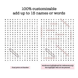 ecome Personalized Custom Word Search Blanket, Soft Woven Throw Blanket, Crossword Puzzle Blanket, Unique Gifts for Family, Friends, Co-Workers On Birthday, Anniversary, Christmas, 50x60 IN