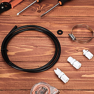 Tondiamo 2 Sets Offline Feeder Connection Pack with Saddle Clamp Chlorinator Feeder Hose Tubing Parts with 2 Sets Check Valve Control Valve for CL200 CL220 Offline Pool Feeder Replacement