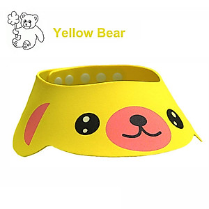 3PCS Baby Shower Bathing Cap Cartoon Frog Pig Bear Shampoo Hat Protection Bathing Visor Cap with Four Gear Adjustments By Rely2016