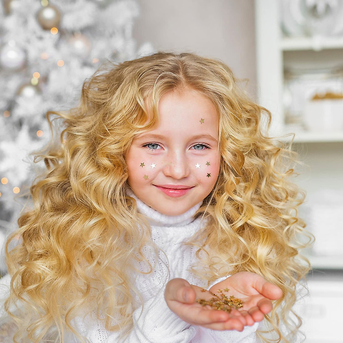 Lainrrew 100 g/ 3.53oz Star Confetti Star Table Confetti Metallic Foil Glitter Star Sequins Table Scatter Balloon Confetti for Birthday Wedding Christmas Festival Party Decorations, 0.27"