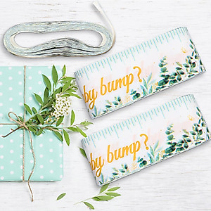 3 Rolls Baby Shower Measure Belly Game Baby Shower Games How Big Is Baby Bump Belly Measuring Tape for Gender Reveal Games Party Supplies, 2 Inch x 115 Ft (Leaves Style)