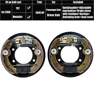 Roykaw Golf Cart Brake Assembly Compatible with EZGO TXT PDS & Yamaha G14-G22, Driver & Passenger Side, OEM #70998-G01/70998-G02