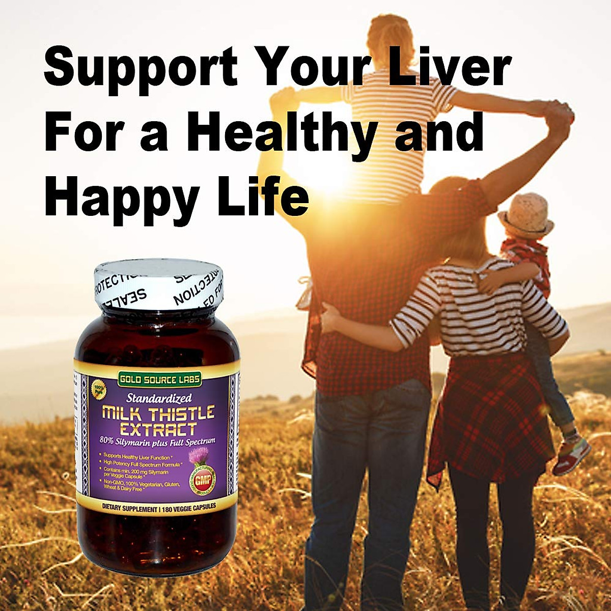 Organic Milk Thistle Capsules, 180 Caps, Pure Milk Thistle Powder Plus 80% Silymarin Extract Standardized Complex, 450 mg, Natural Liver Health Supplement, Immune Boost, Detox and Cleanse