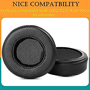 TaiZiChangQin K267 Ear Pads Ear Cushions Replacement Compatible with AKG K267 K167 K520 Headphone Upgrade Thicker Protein Leather Earpads