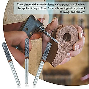 3Pcs Chainsaw Replacement Sharpening Stone, 5/32in 4mm Diamond Burr Grinding Stone File for Rotating Tool Glass Stone Ceramic