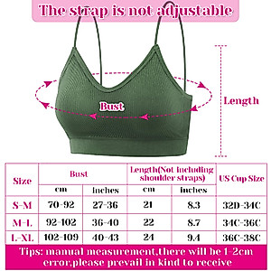 selizo Padded Bralettes for Women, 6 Pcs Sports Bras Women Pack, V Neck Cami Bando Bra Girls, L-XL