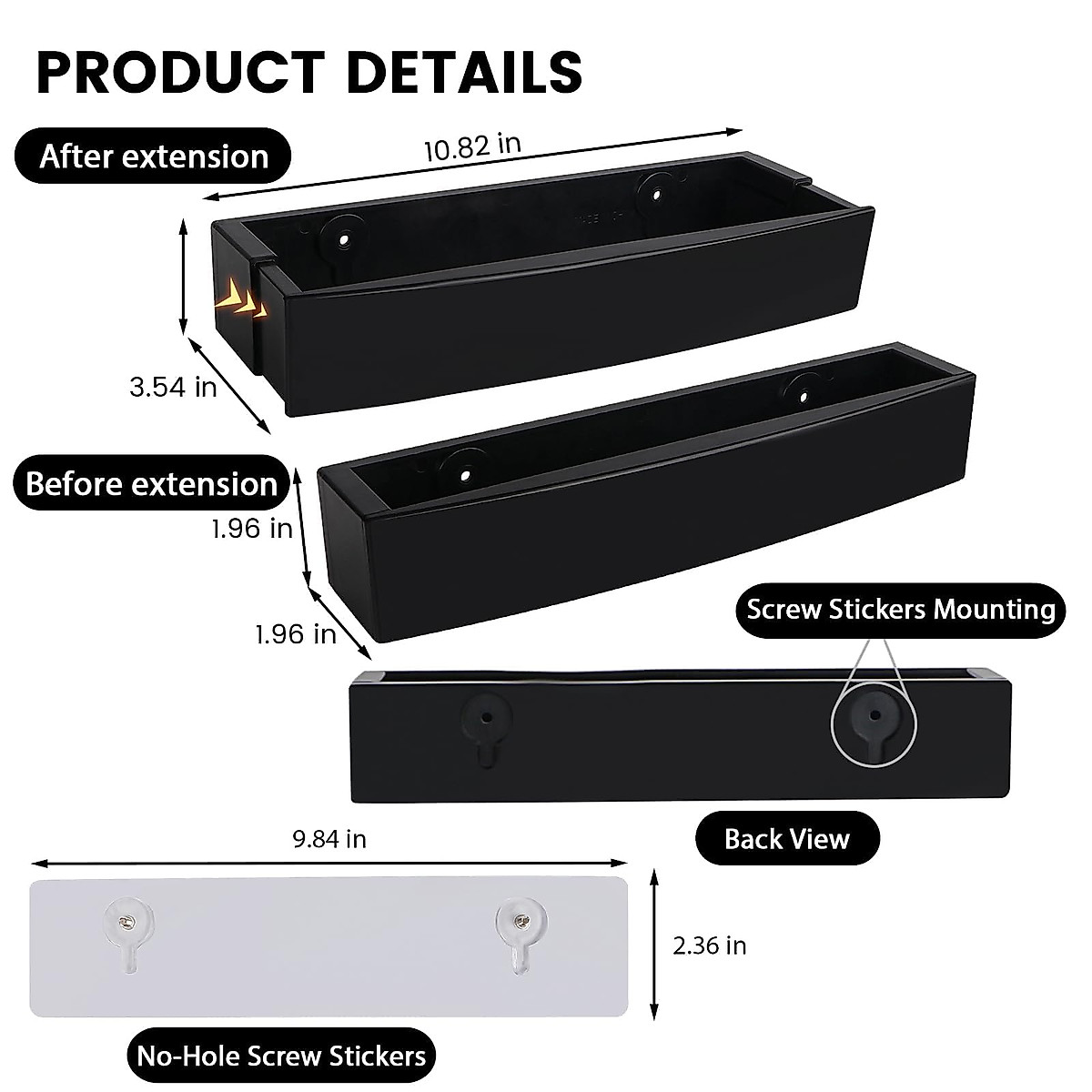 Nirxxiy 4 Pack Adjustable Wall Mounted Shoes Rack, Plastic Shoes Holder Storage Organizer,RV Storage,Door Shoe Hangers,Hanging Shoe Organizer(Black-4-Screw-stickers)