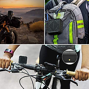 ABFOCE Solar Speaker Portable IPX6 Waterproof Bluetooth Speaker 15 Hours of Playtime Rich Stereo Bass Shockproof Dustproof for Home and Outdoor Wireless Speaker-Black