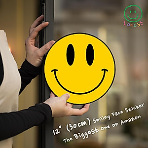 12" Smiley Face Murals Wall Decal Sticker Vinyl Smile Wall Decals Removable Peel and Stick Wall Stickers for Interior Car Window Laptop Luggage Baggage