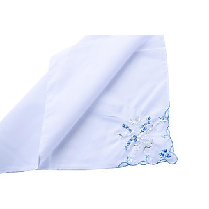 La closure Vintage Floral Cotton Embroidered Ladies Handkerchiefs Something in Bule