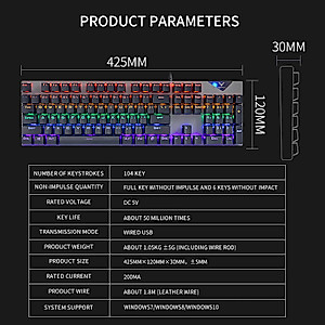 CHIROPTER Mechanical Keyboard and Mouse Combo, Wired RGB LED Backlit Mechanical Gaming Keyboard with Blue Switch, Gaming Mouse for Windows PC Gamers