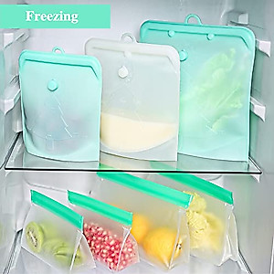 Silicone Food Storage Bags 4-Pack Food Grade Stand Up Reusable Silicone Bags For Storage Freezing Cooking Microwave Meat Fruit Vegetable & More